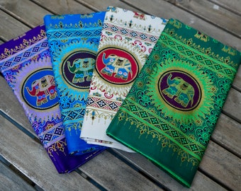 Red and Golden Cotton Printed in Thai Traditional Style on Cotton ...