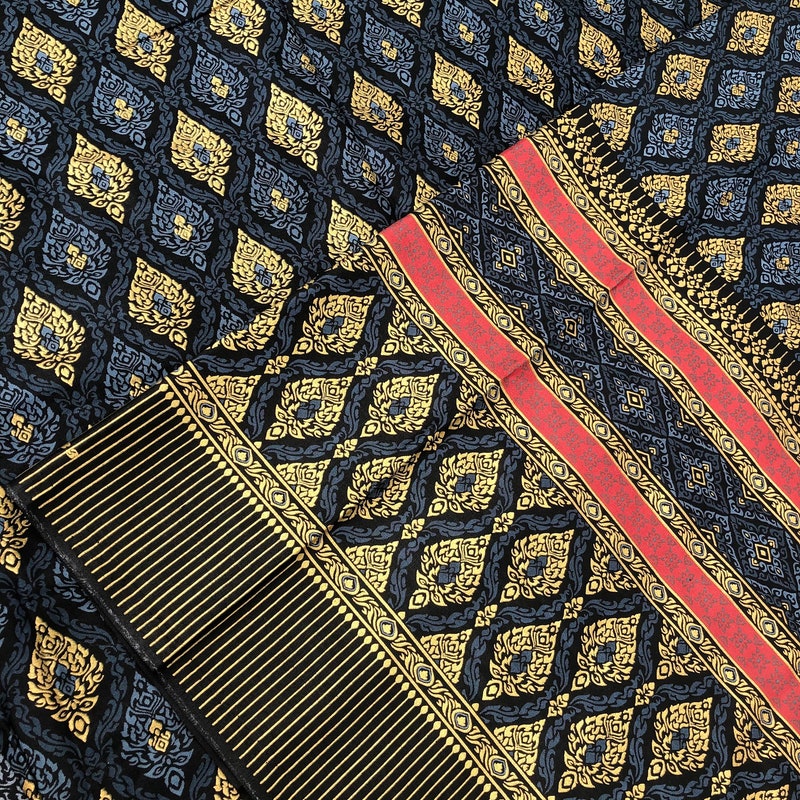 Dark Blue Thai Fabric - Etsy