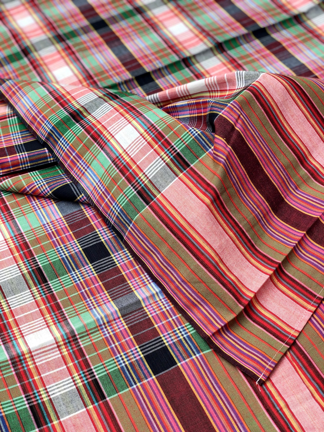 Thai Traditional Men Sarong Pha Khao Ma Checkered Wrap Skirt Rainbow ...