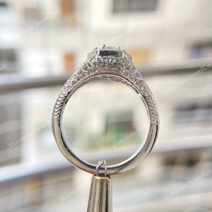 Vintage Edwardian Old European Diamond Ring / Hexagon Shape Geometric ...