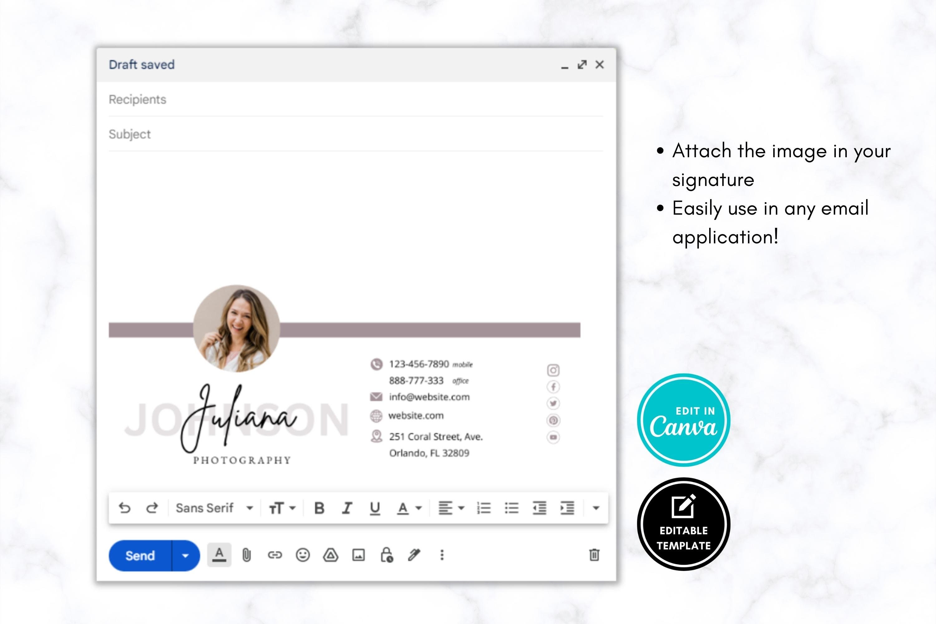 Email Signature Template Signature Gmail Template Email Marketing ...