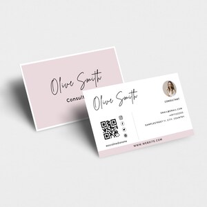 Editable Business Card Template With QR Code, Instant Digital Download ...
