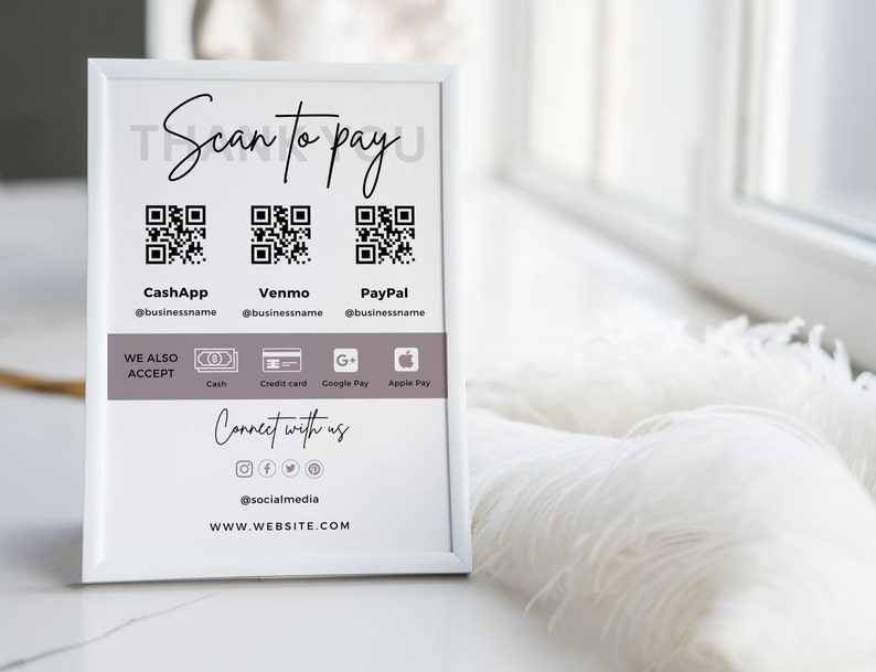 Scan to Pay Template, QR Code Template, Cashapp Scan and Pay, Venmo ...