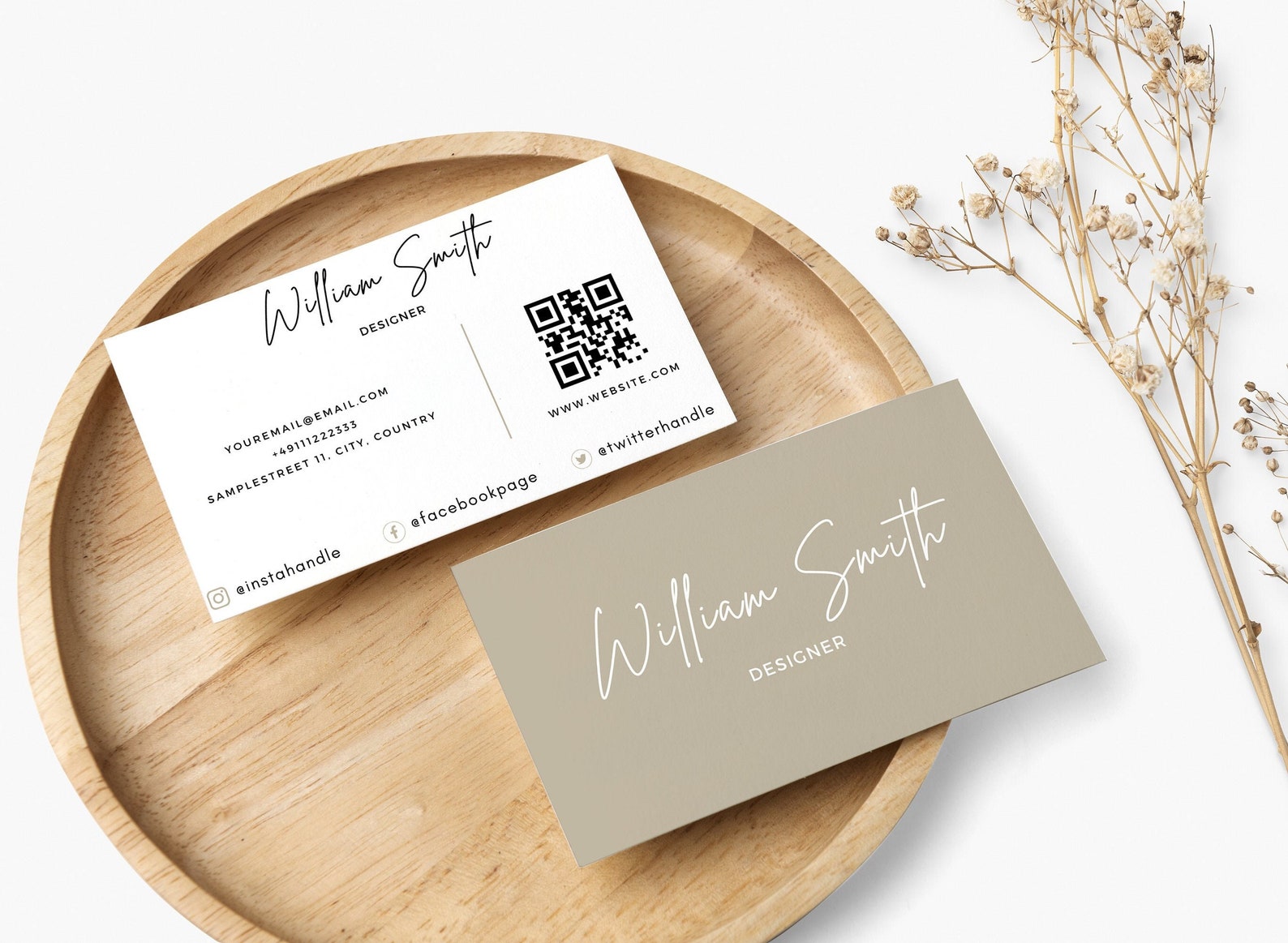 QR Code Business Card Template, Instant Download, Trending Printable ...