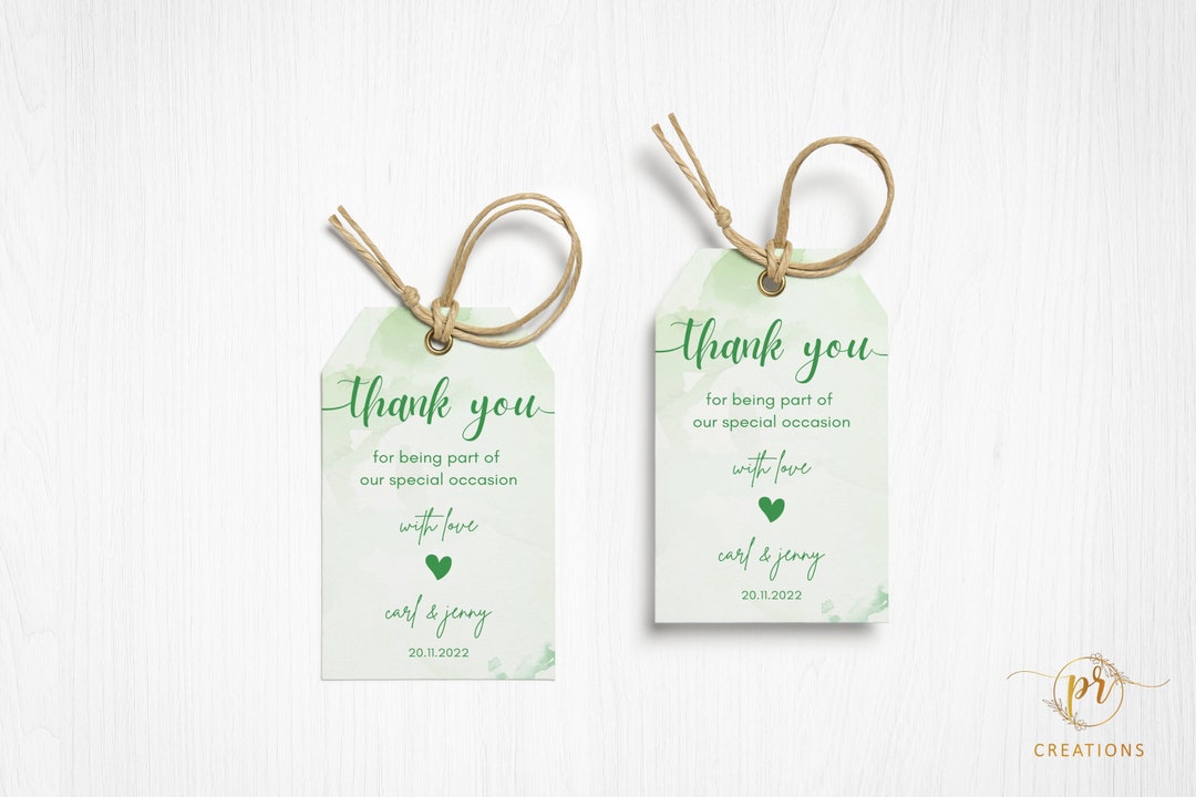 Printable Thank You Tag Template, Printable Custom Tag Template, Favor ...