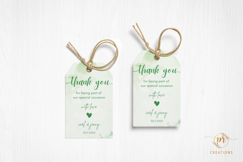Printable Thank You Tag Template, Printable Custom Tag Template, Favor ...