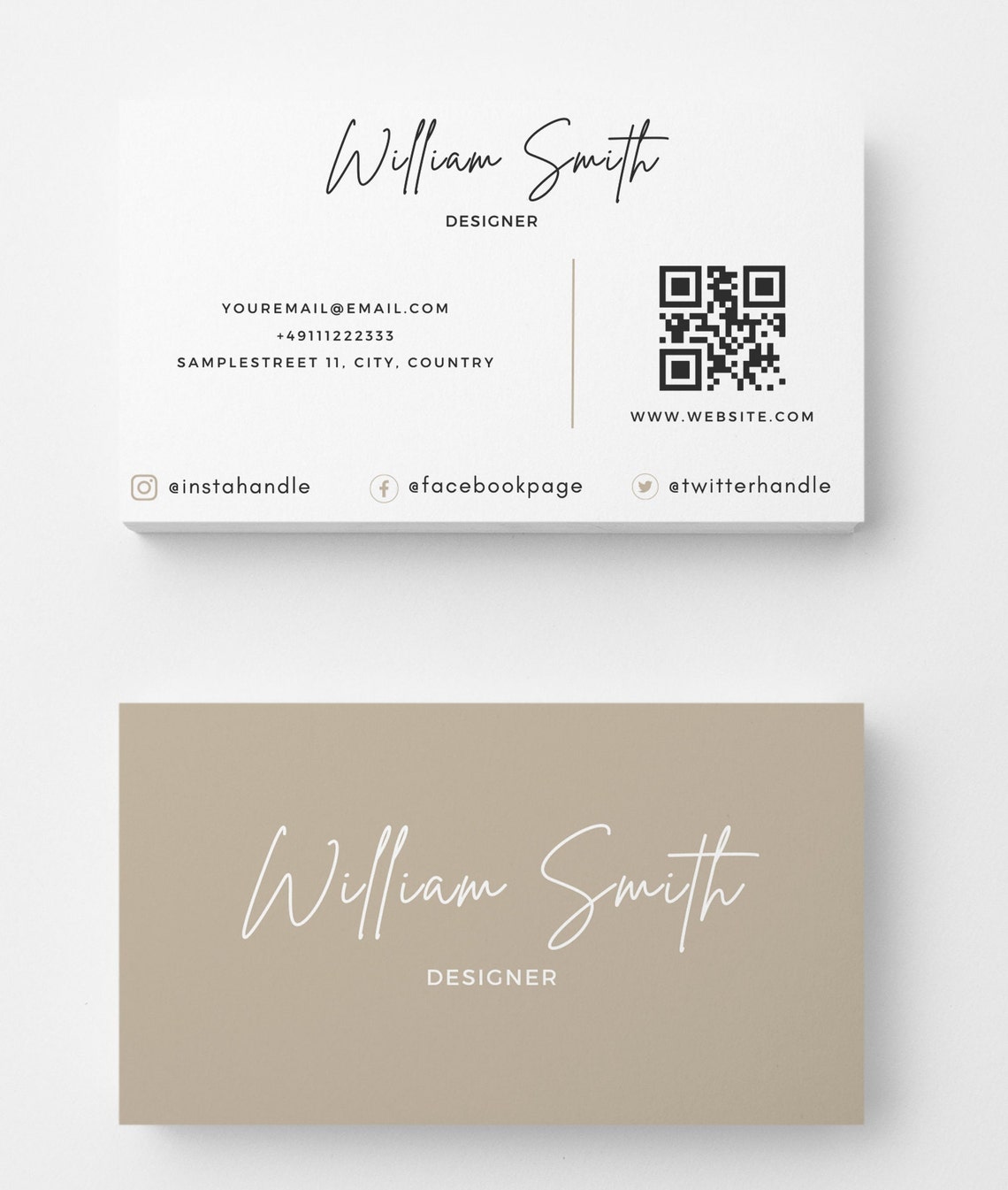 QR Code Business Card Template Instant Download Trending - Etsy