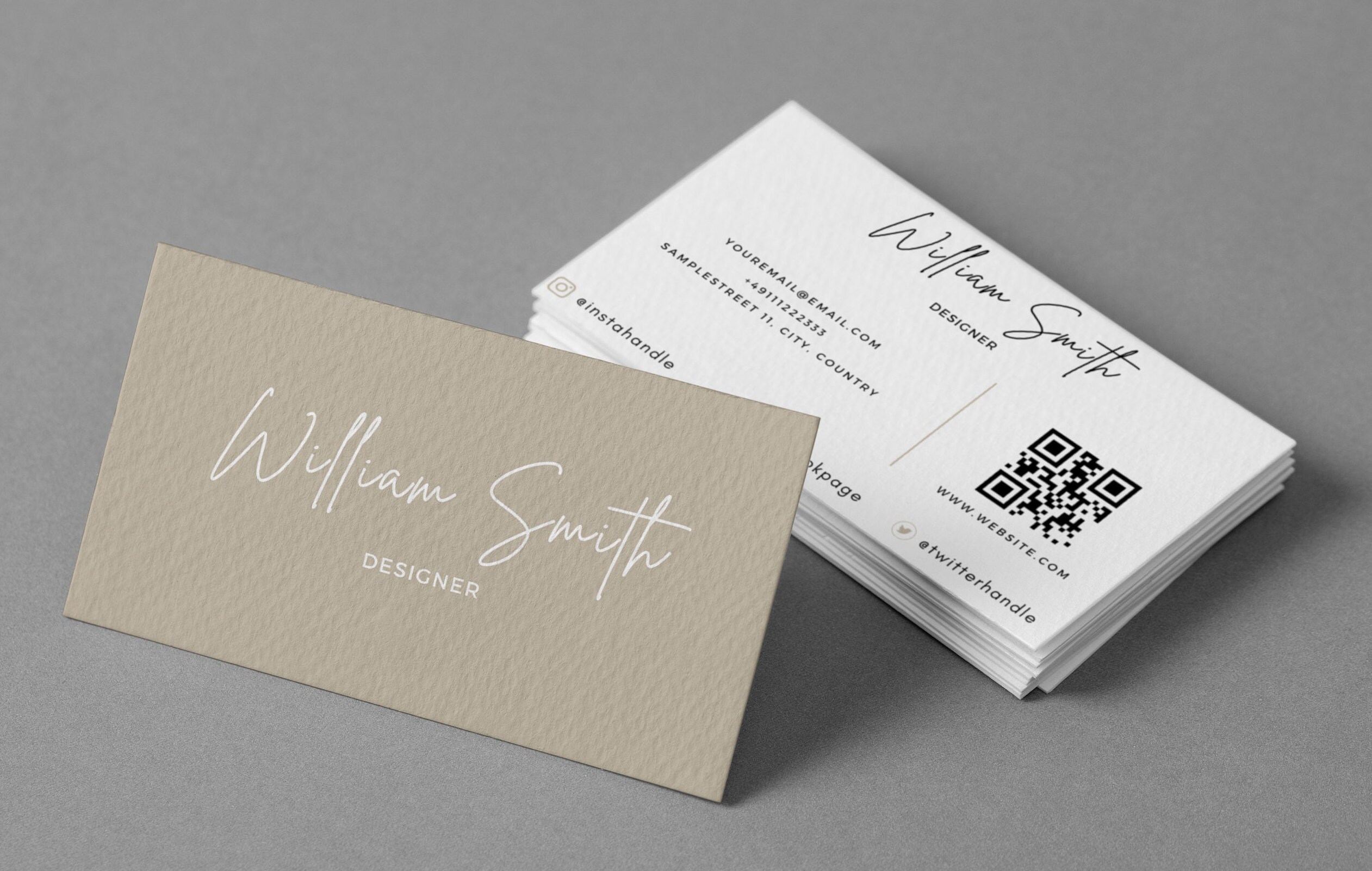 QR Code Business Card Template, Instant Download, Trending Printable ...
