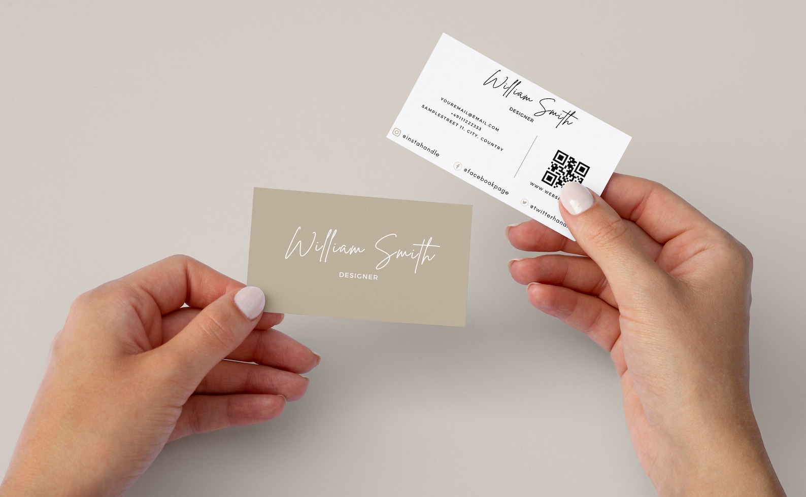 QR Code Business Card Template, Instant Download, Trending Printable ...