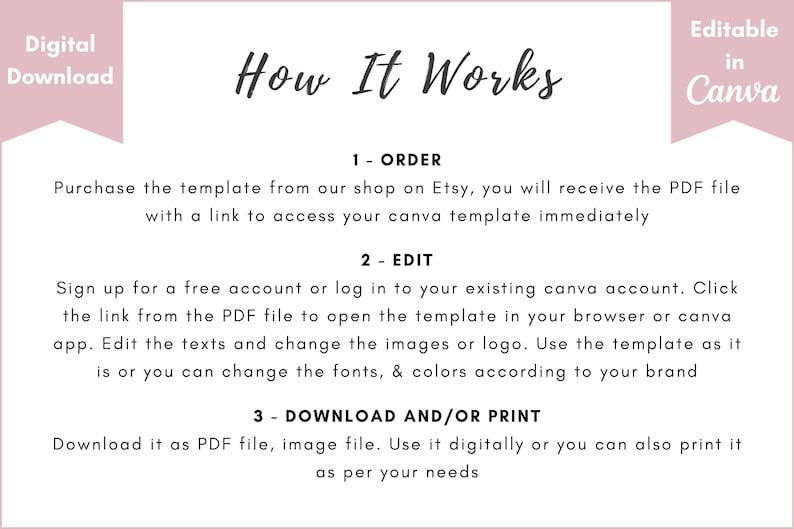 Blossom Business Card Template With QR Code, Instant Digital Download ...