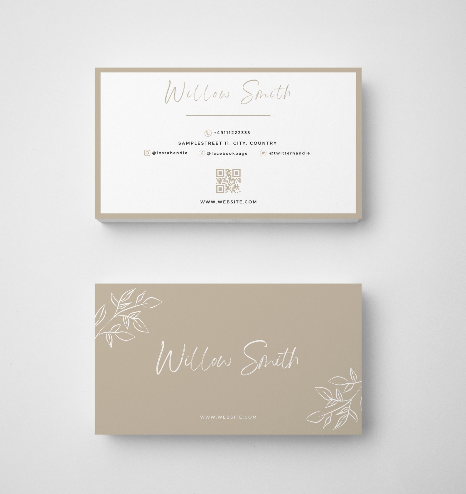 QR Code Business Card Canva Template QR Code Card Visiting Card Qr Code ...