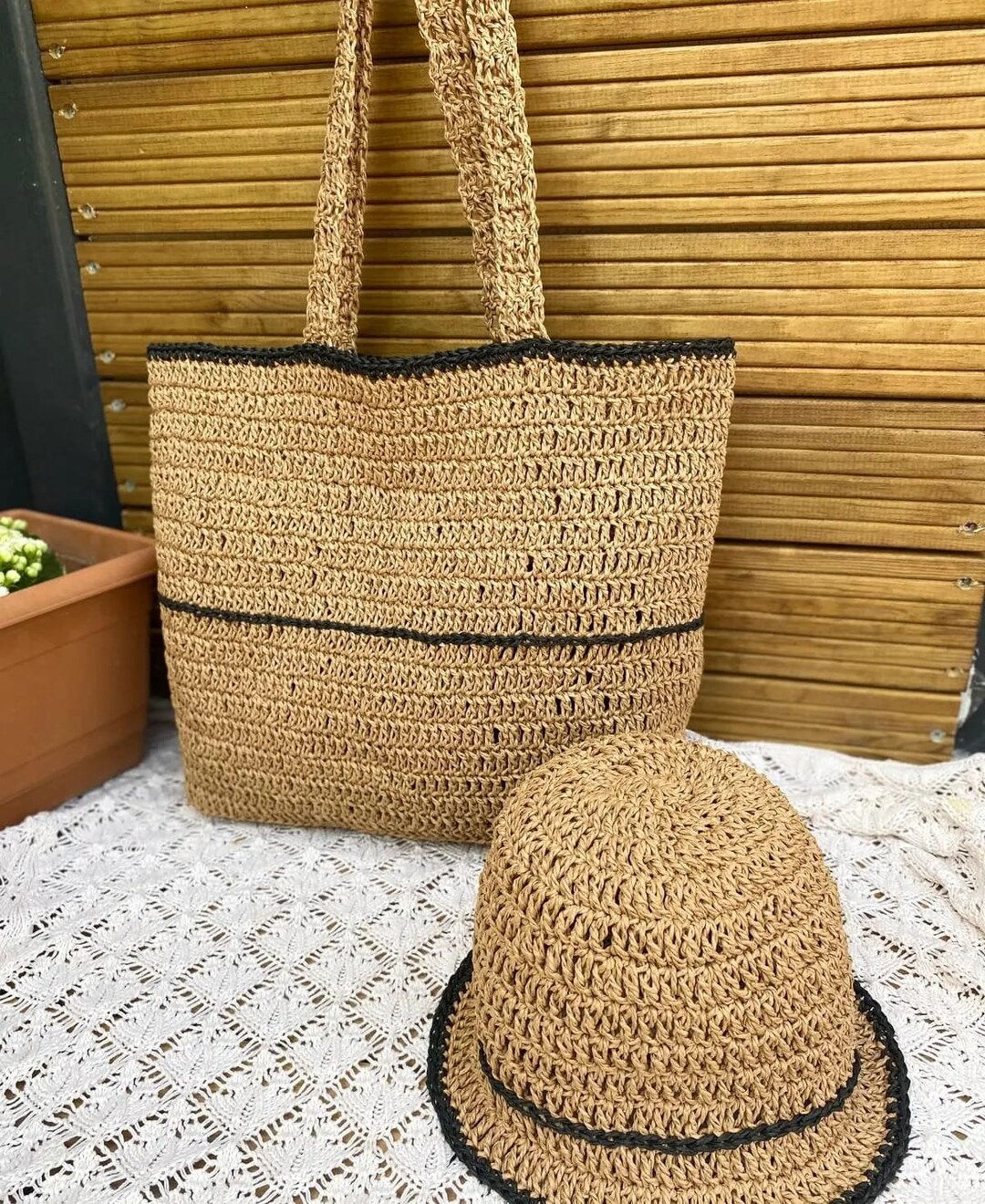 Paper Rope Crochet Bag,large Crochet Tote Bag, Summer Bag, Beach Tote ...