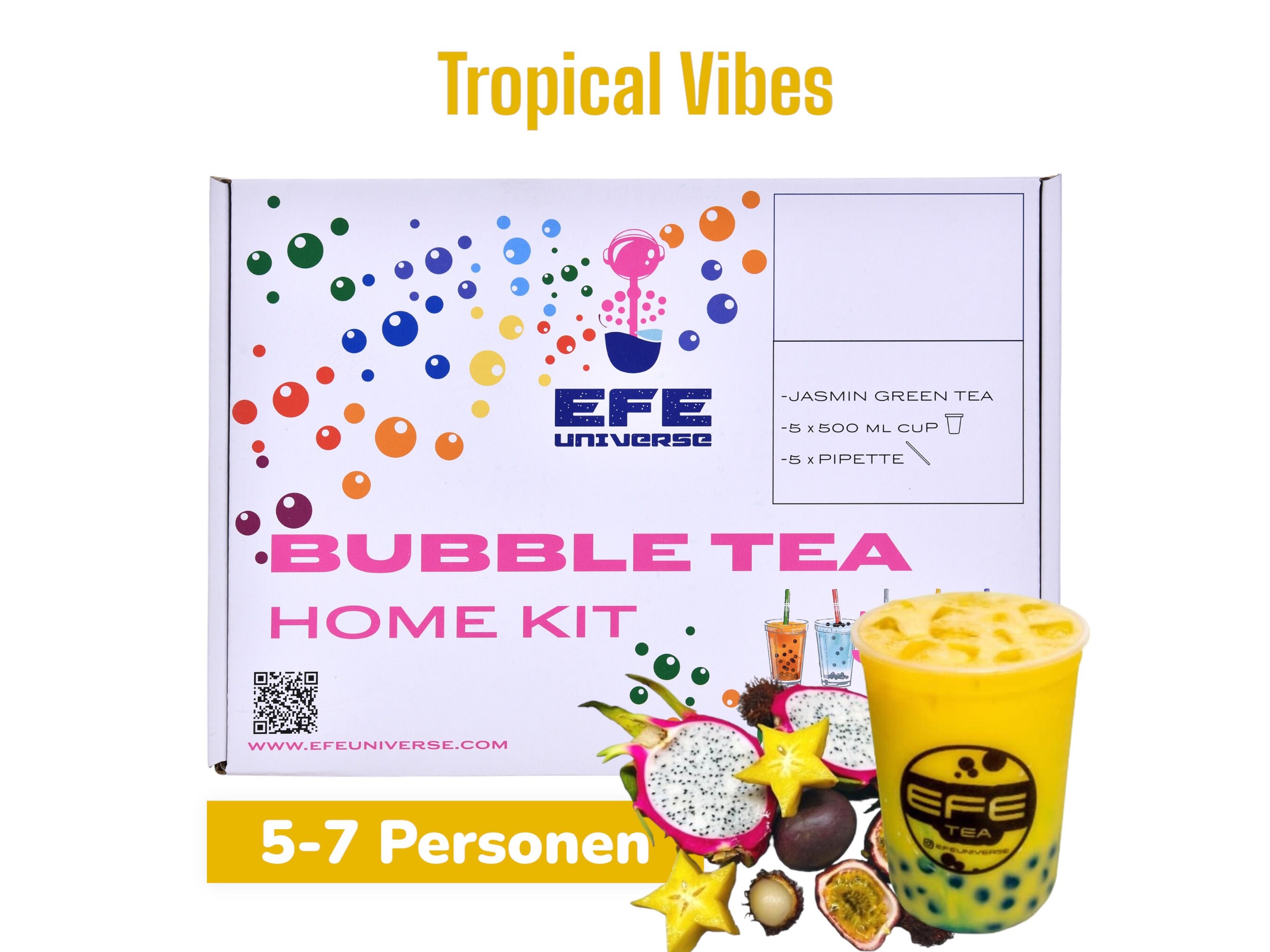 DIY Bubble Tea Geschenbox, Bubble Tea Home Kit, Boba Kit Tropical Vibes Für 5-7 Personen - Etsy