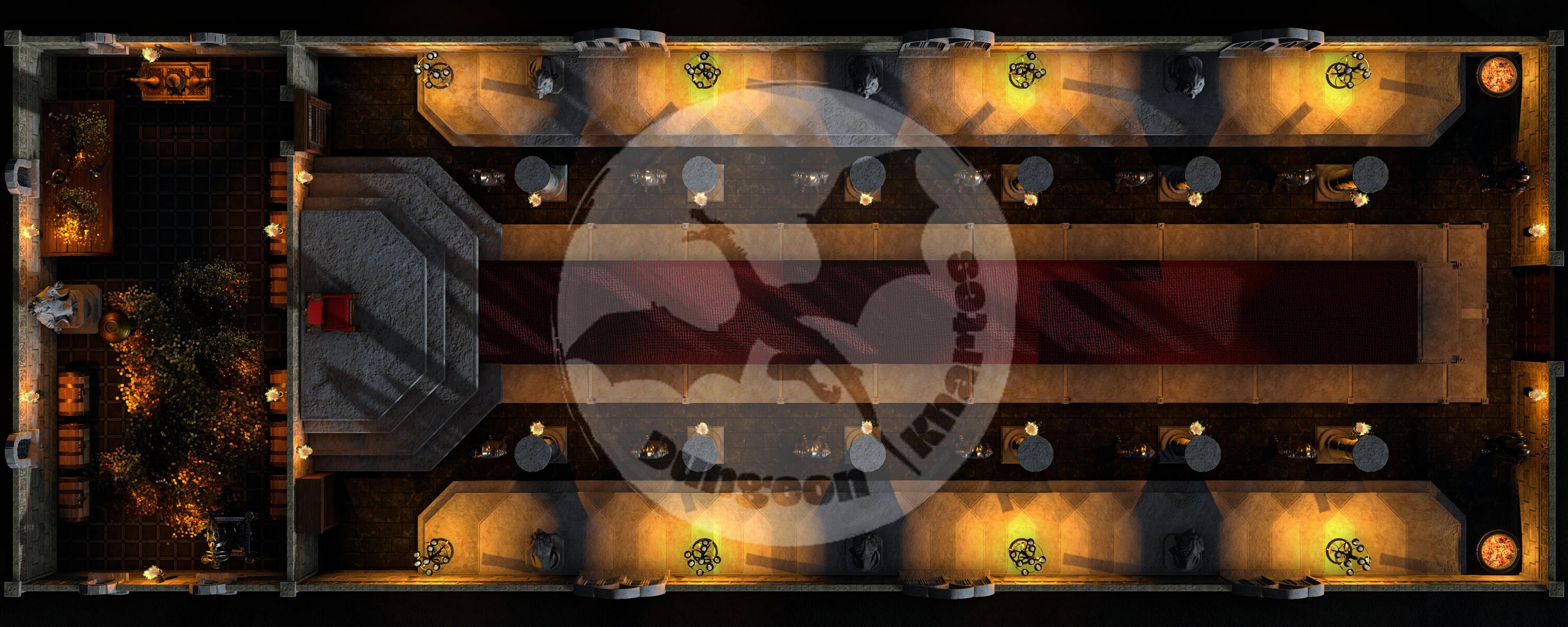 Throne Room Map / Battlemap for Dnd Pathfinder RPG FRP With - Etsy Canada