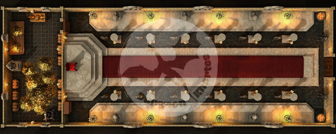 Throne Room Map / Battlemap for Dnd Pathfinder RPG FRP With - Etsy