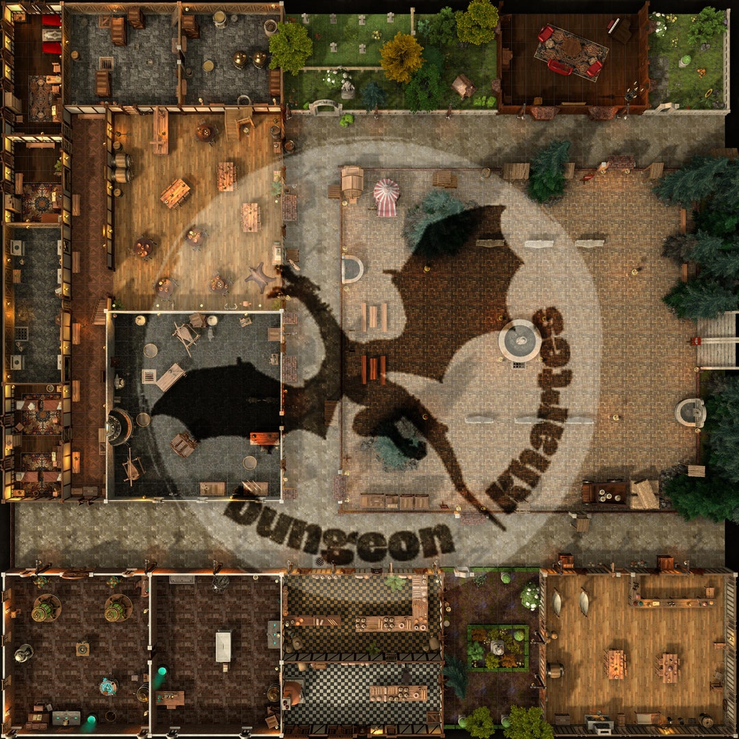 Town Map for Dnd Pathfinder RPG FRP Tabletop With and - Etsy UK