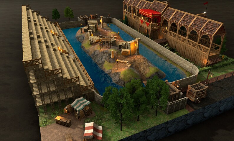 Medieval Arena Map for Duels / Battlemap for Dnd, Pathfinder, RPG, FRP ...