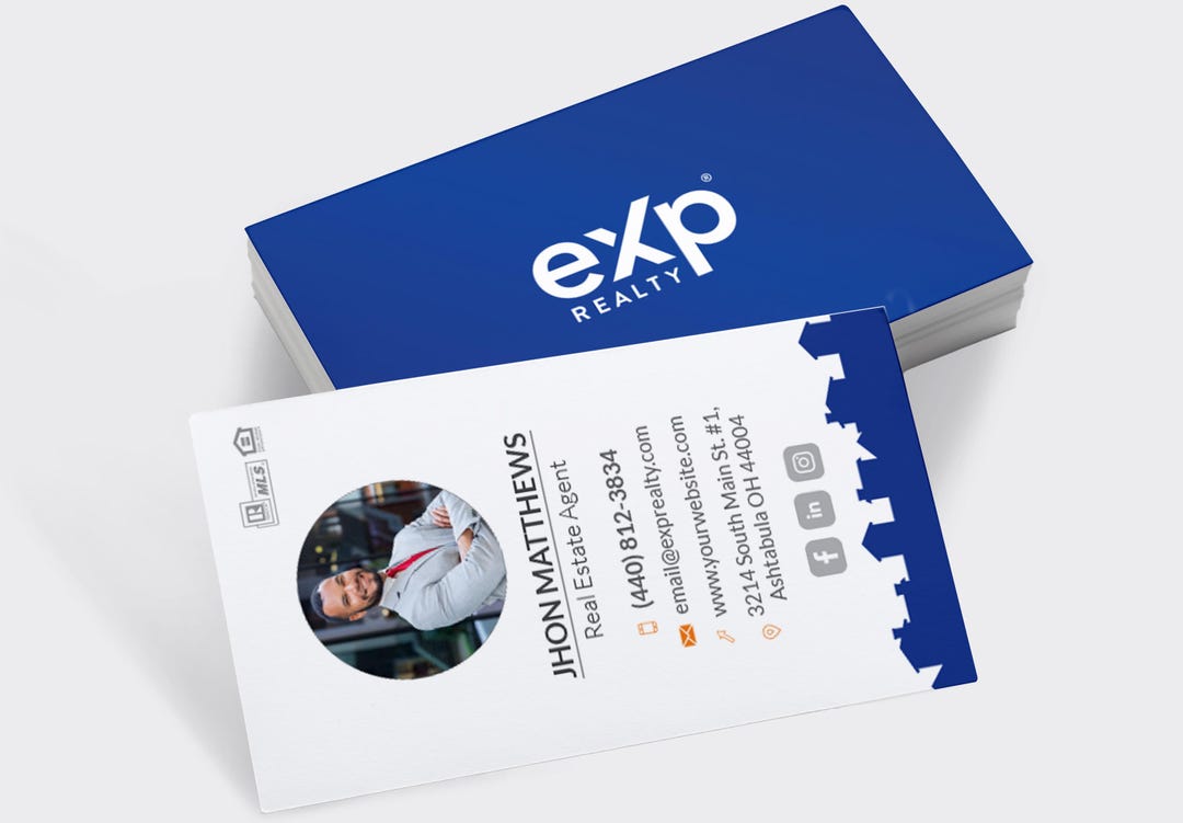 Exp Realty Business Cards | Business Cards Soft Touch Laminated | Real ...