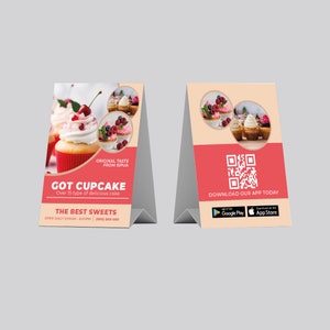 Printed Restaurant MENU | Table Tent Card | Food Label | Custom Tent ...