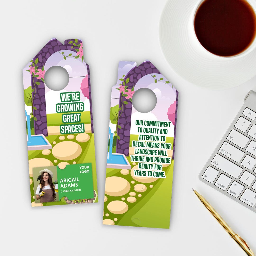 Landscape Services Door Hangers | Customizable Yard Service Tags ...