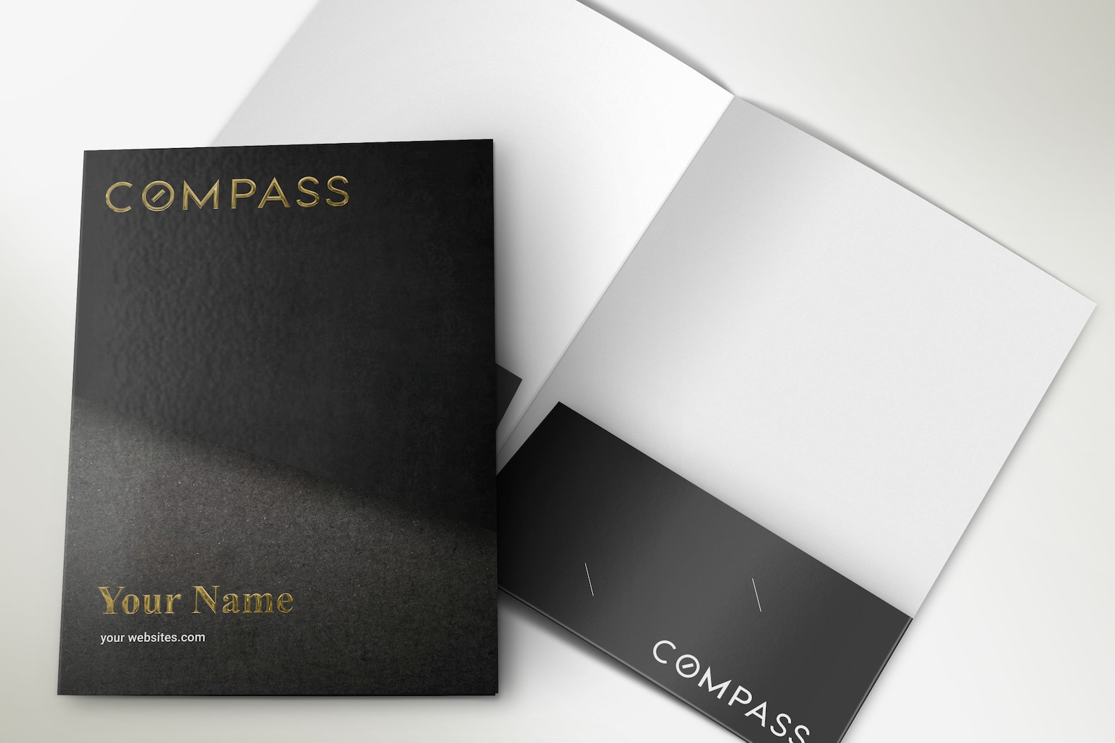 Compass Custom Luxury Presentation Folder Printing With Embossed FOIL ...