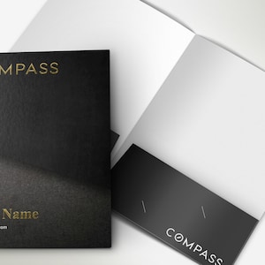 Compass Custom Luxury Presentation Folder Printing With Embossed FOIL ...