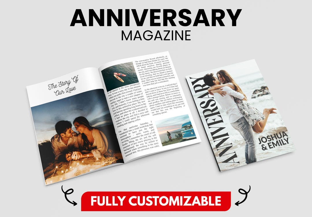 Custom Anniversary Wedding Magazine | Magazine Printable | Valentine's ...