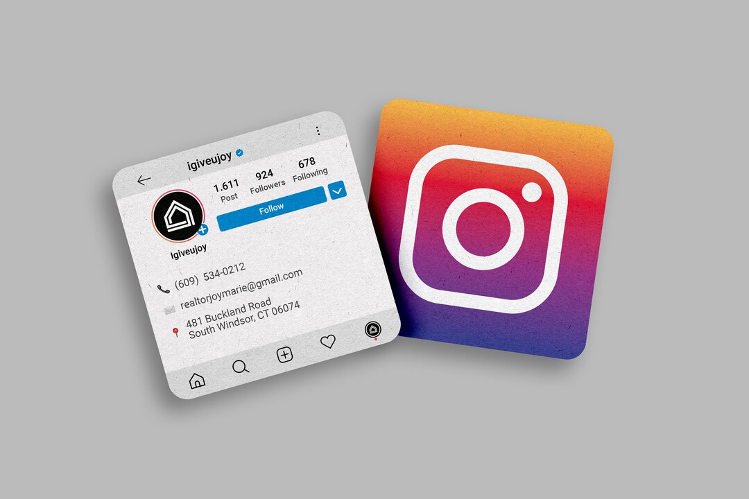 Instagram Social Media Business Cards | Mini Square Business Cards ...