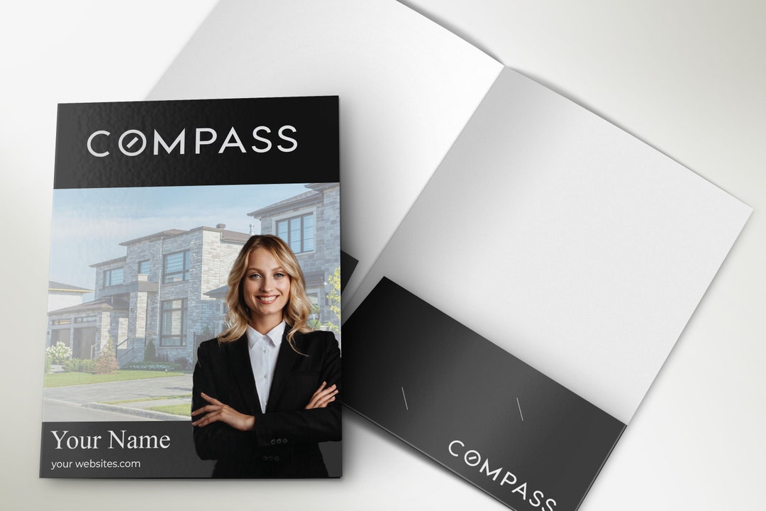 Compass Custom Presentation Folder Velvet Laminating With Your Logo ...