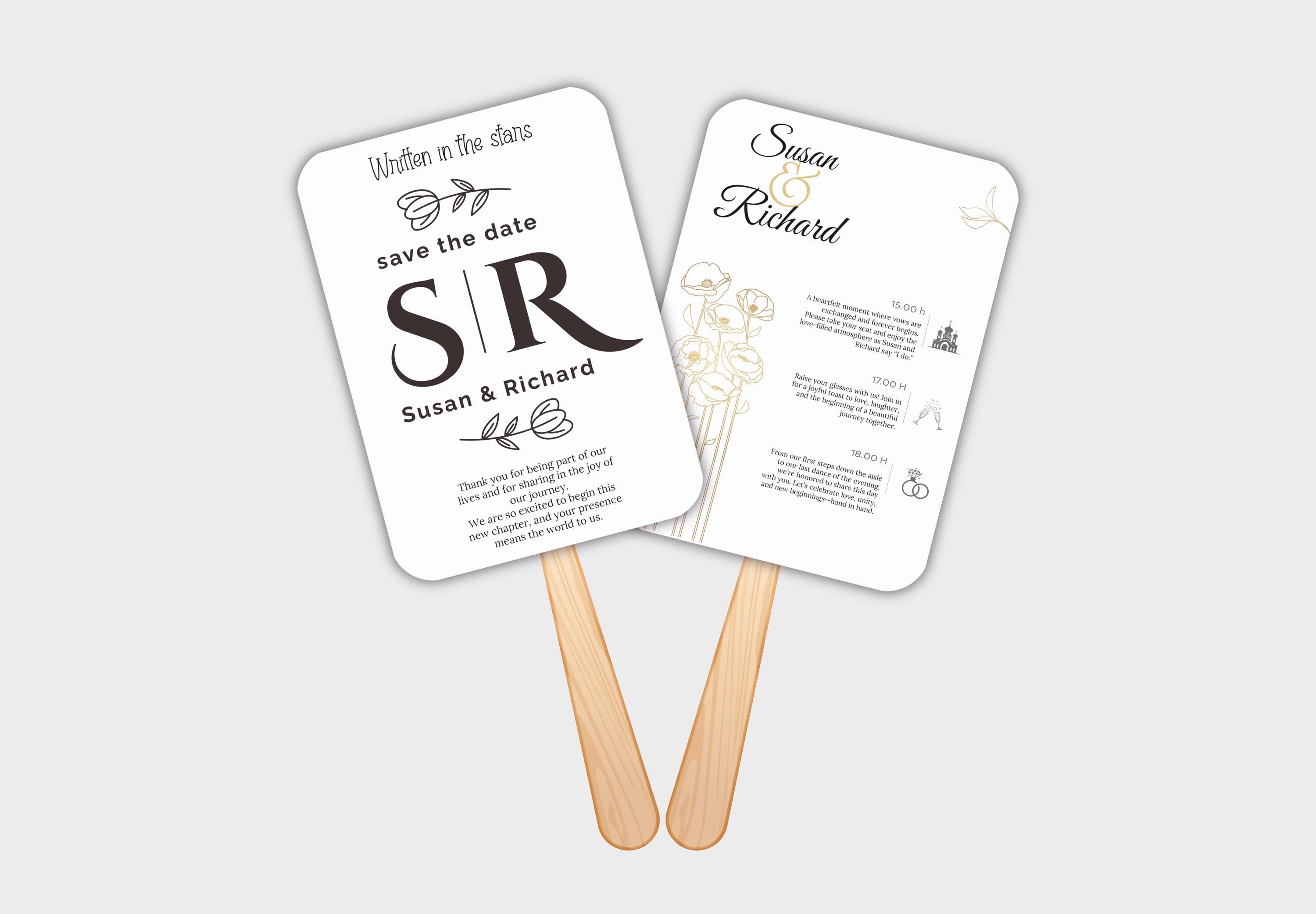 Custom Wedding Hand Fans | Personalized Fan Tags for Ceremony | Outdoor ...