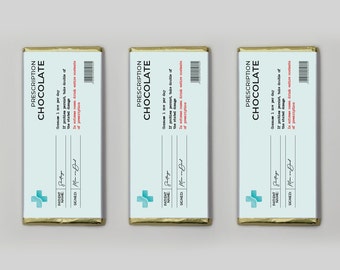 Personalized Prescription Chocolate Bar Label Vinyl Sticker Funny ...