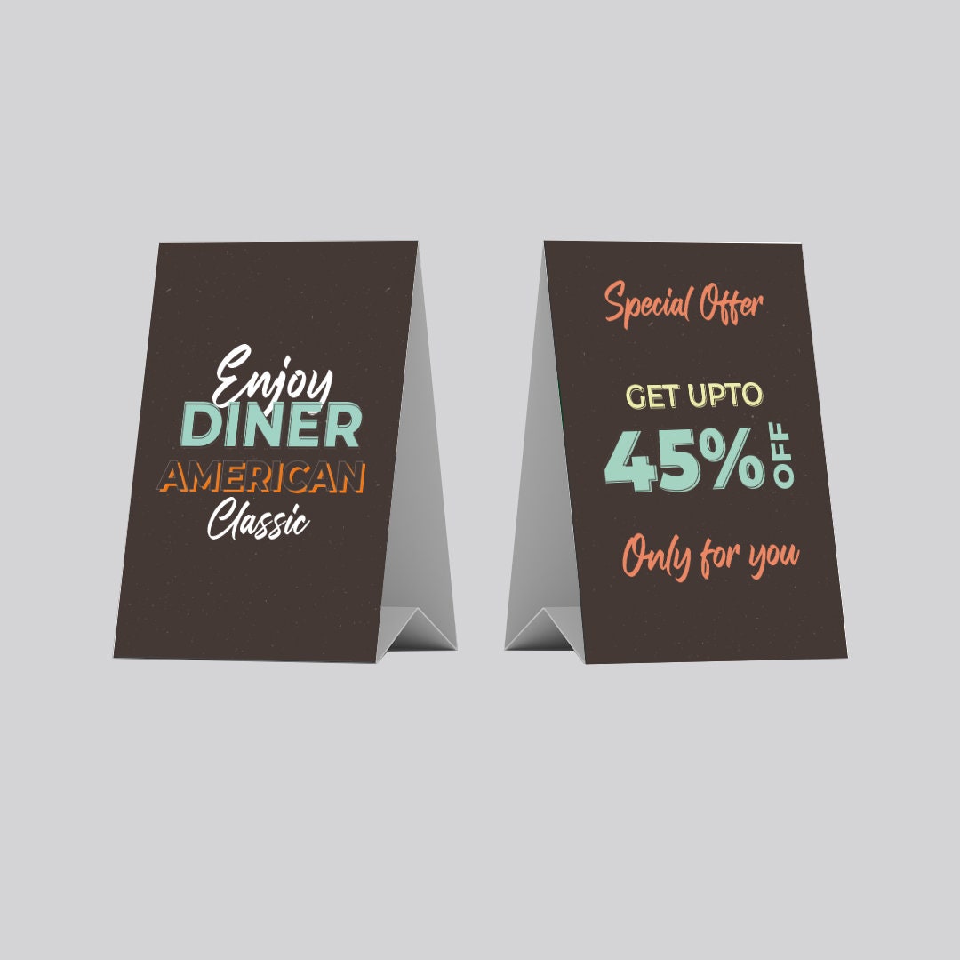 Printed Restaurant MENU Table Tent Card Food Label - Etsy