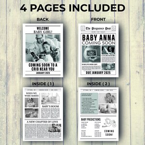 Printed Folded Newspaper Baby Shower Program Printable Baby Shower ...
