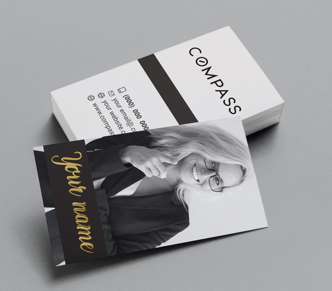 Compass Luxury Business Cards Printing With Embossed FOIL | Real Estate ...