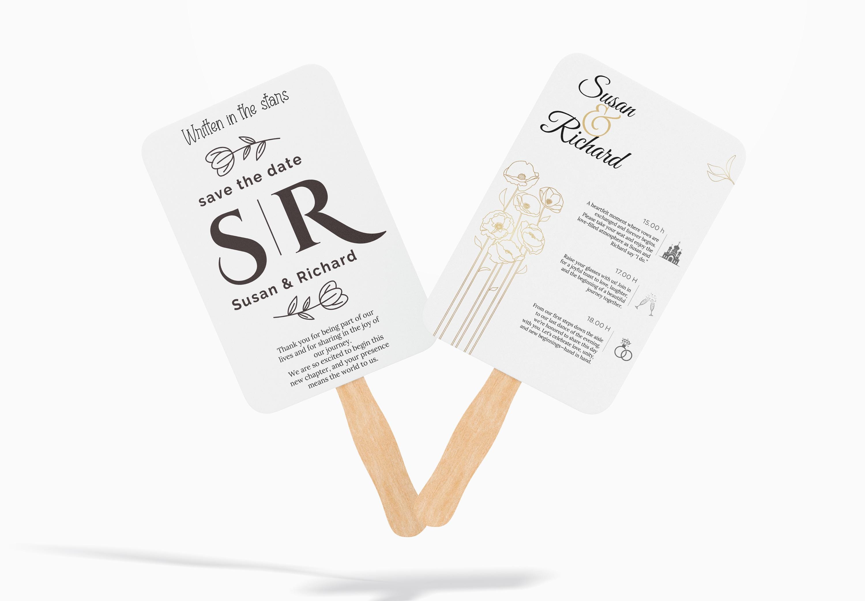 Custom Wedding Hand Fans | Personalized Fan Tags for Ceremony | Outdoor ...