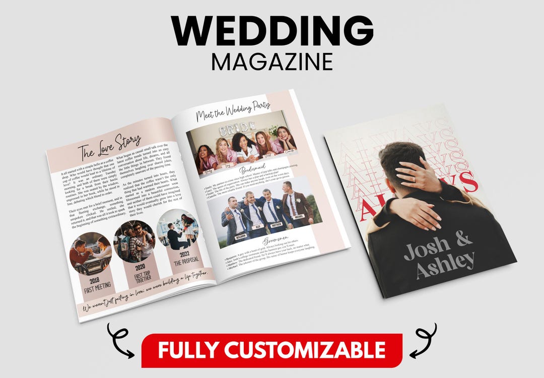 Custom Wedding Magazine | Magazine Printable | Valentine's Day Gift ...