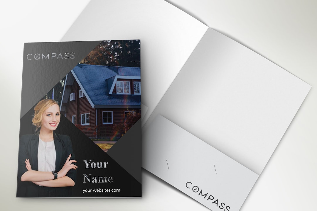 Compass Custom Luxury Presentation Folder Printing With Embossed FOIL ...