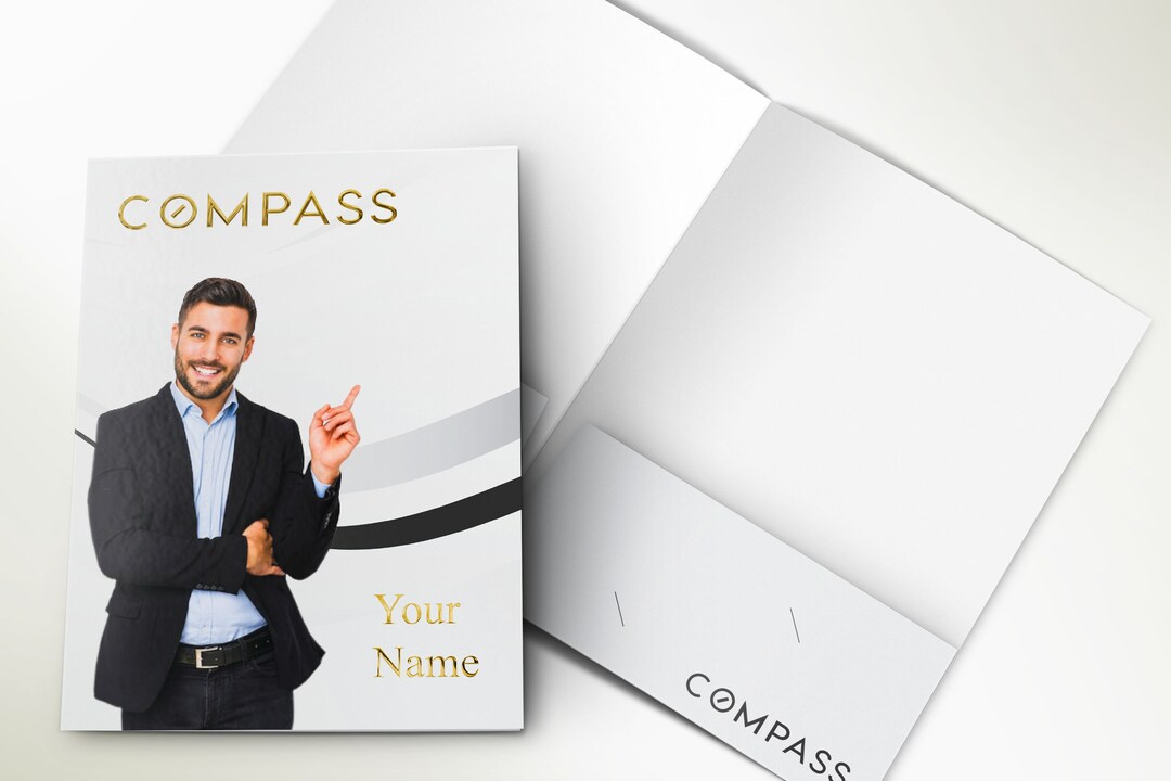 Compass Custom Luxury Presentation Folder Printing With Embossed FOIL ...