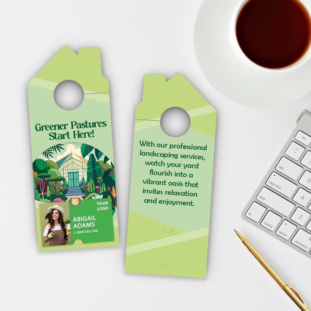 Landscape Services Door Hangers | Customizable Yard Service Tags ...