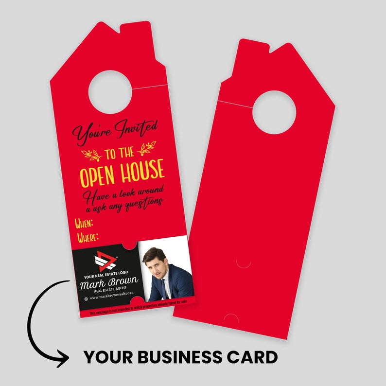 You're Invited to Our Open House Door Hanger Tags for Real Estate ...