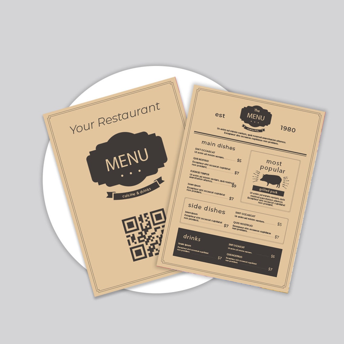 Custom Restaurant Menus Laminated | Encapsulated MENU | Printed ...