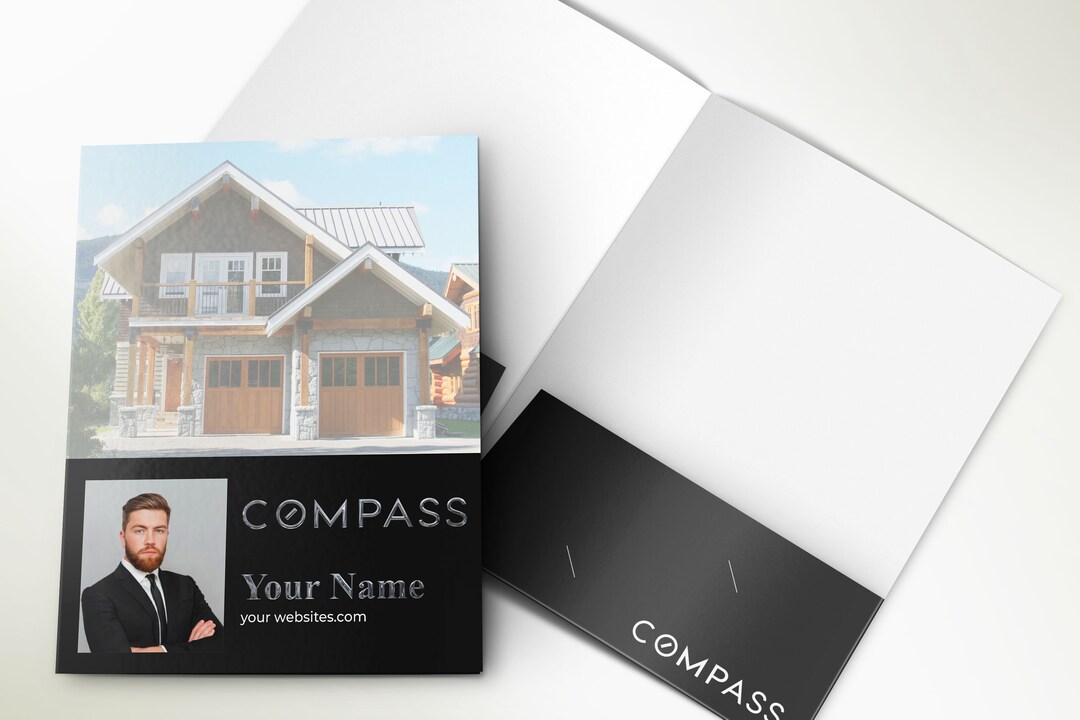 Compass Custom Luxury Presentation Folder Printing With Embossed FOIL ...