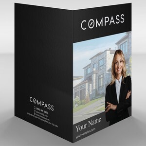 Compass Custom Presentation Folder Velvet Laminating With Your Logo ...
