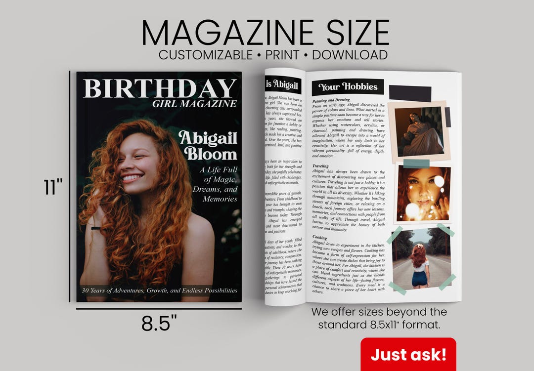 Birthday Magazine | Magazine Printable | Best Friend | 12 Pages ...
