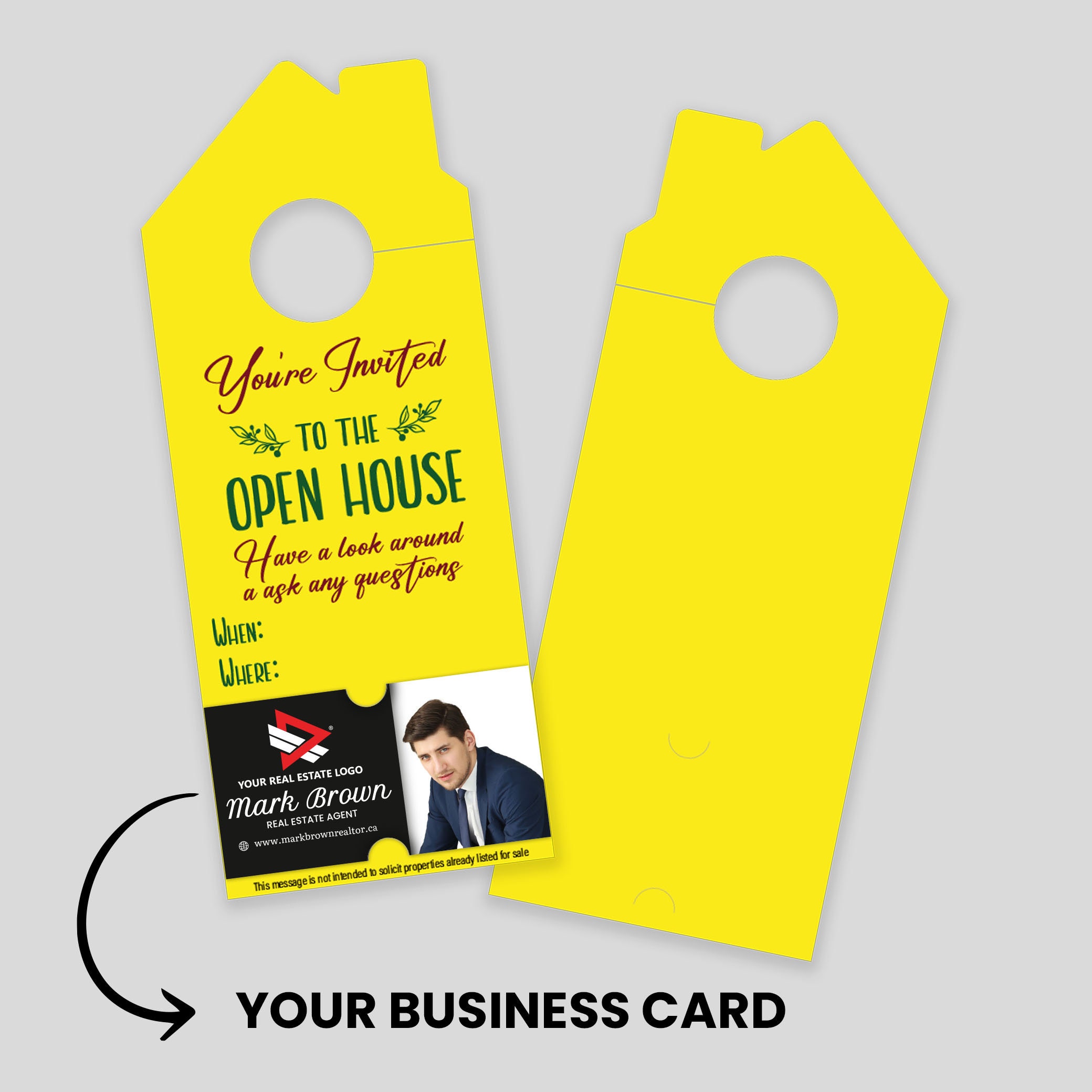 You're Invited to Our Open House Door Hanger Tags for Real Estate ...