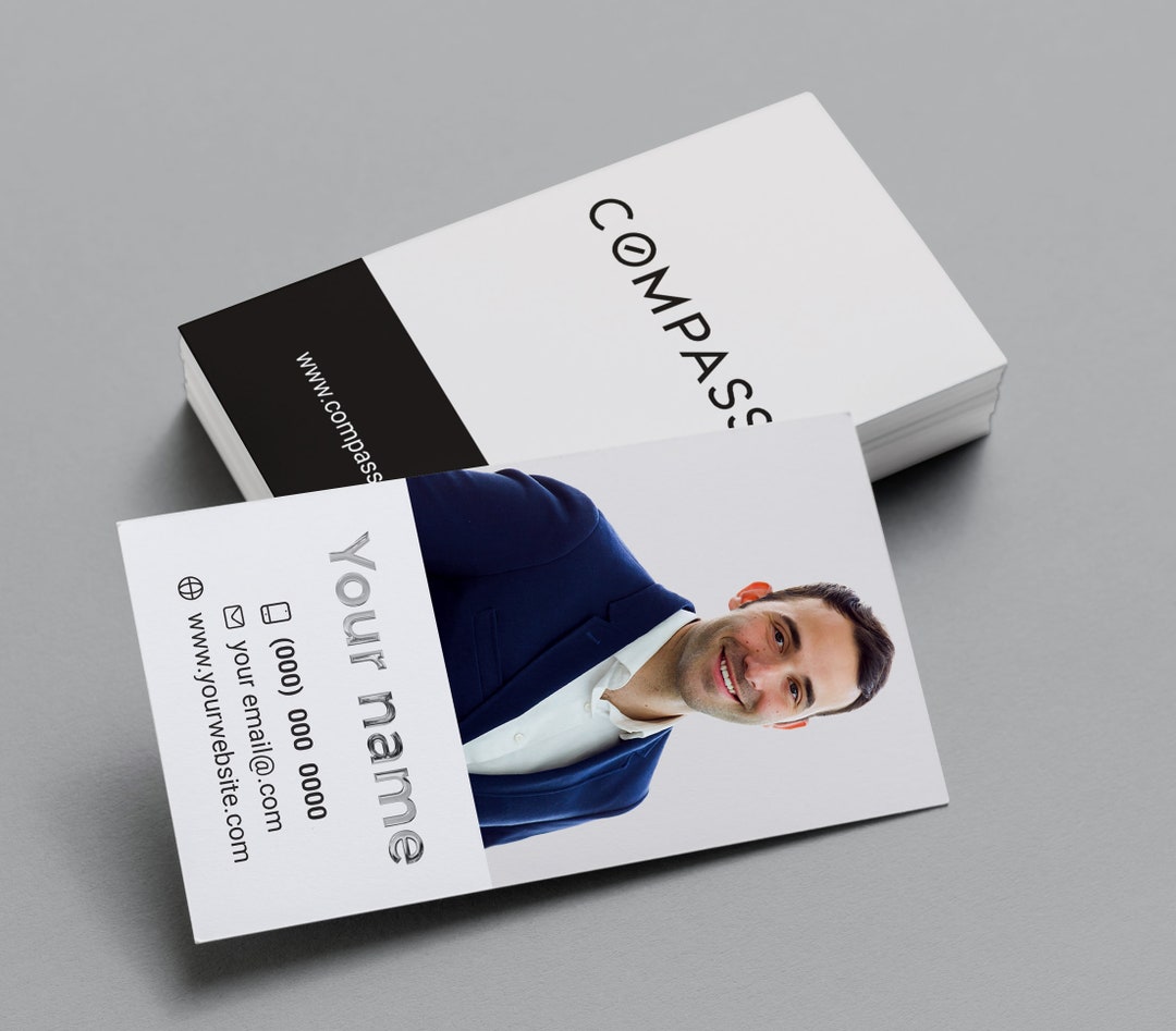 Compass Luxury Business Cards Printing With Embossed FOIL | Real Estate ...