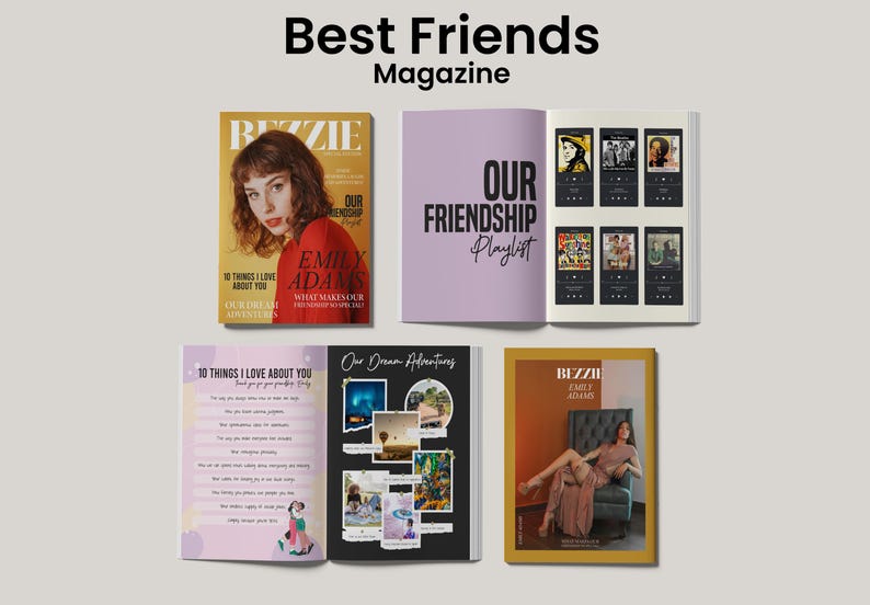Best Friend Magazine | Magazine Printable | Valentine's Day Gift | 12 ...