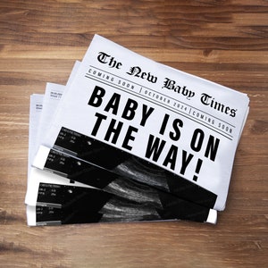 Printed Folded Newspaper Baby Shower Program | Printable Baby Shower ...