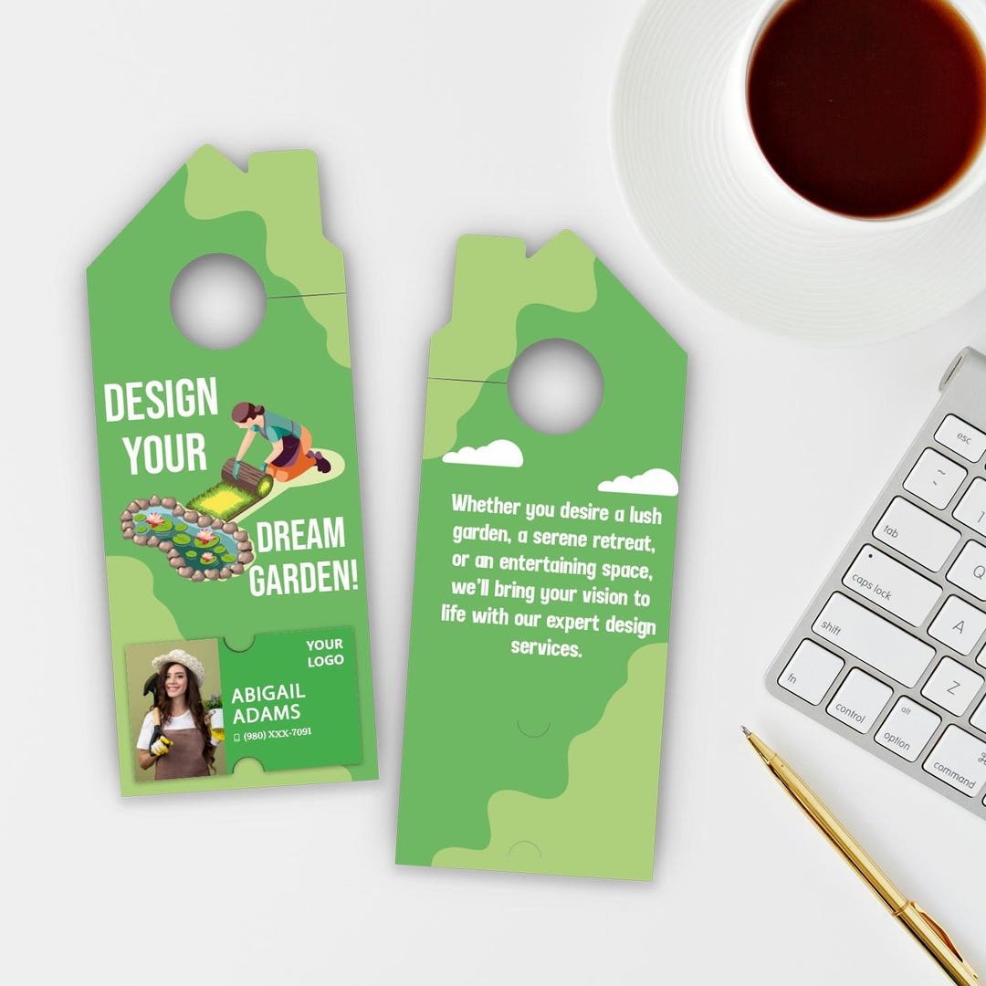 Landscape Services Door Hangers | Customizable Yard Service Tags ...