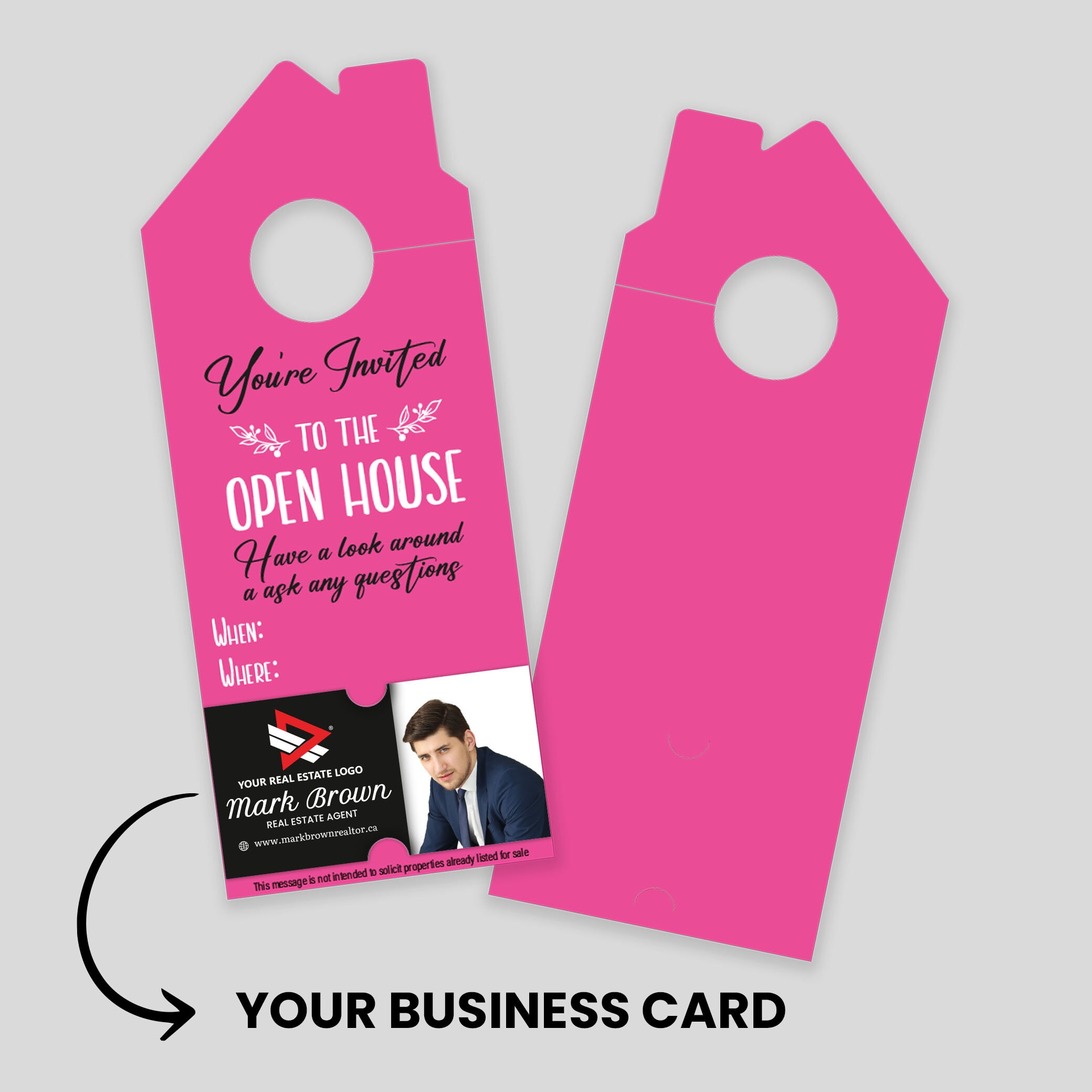 You're Invited to Our Open House Door Hanger Tags for Real Estate ...